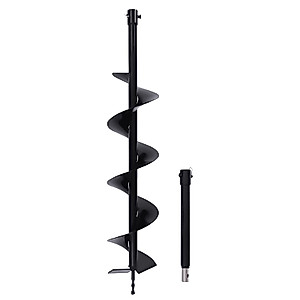 DYRABREST Auger Drill Bit 6 inch Garden Plant Flower Bulb Auger Spiral Hole Drill for Post Holes Replacement Earth Digger Planting Drill