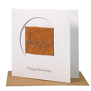 Camellia Bees Steel Iron Anniversary Card For Her Him, Handmade Steel Iron Wire Love Card for Couple, Wife, Husband on Valentines day, 6th wedding anniversary (06th)