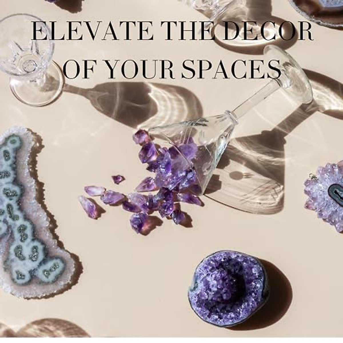 DEEP PURPLE PROJECT Amethyst Crystal Geode Spiritual Healing Rocks Cluster Quartz Stone (250 grams or less, Amethyst Purple)