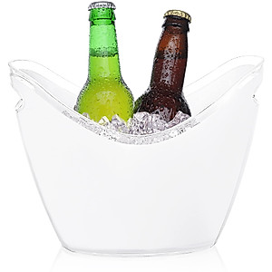 Yesland 3.5L Ice Buckets White Acrylic Drink Bucket Beverage Tub Wine Champagne Bucket - Storage Tub for Wine, Champagne or Beer Bottles Parties and Home Bar