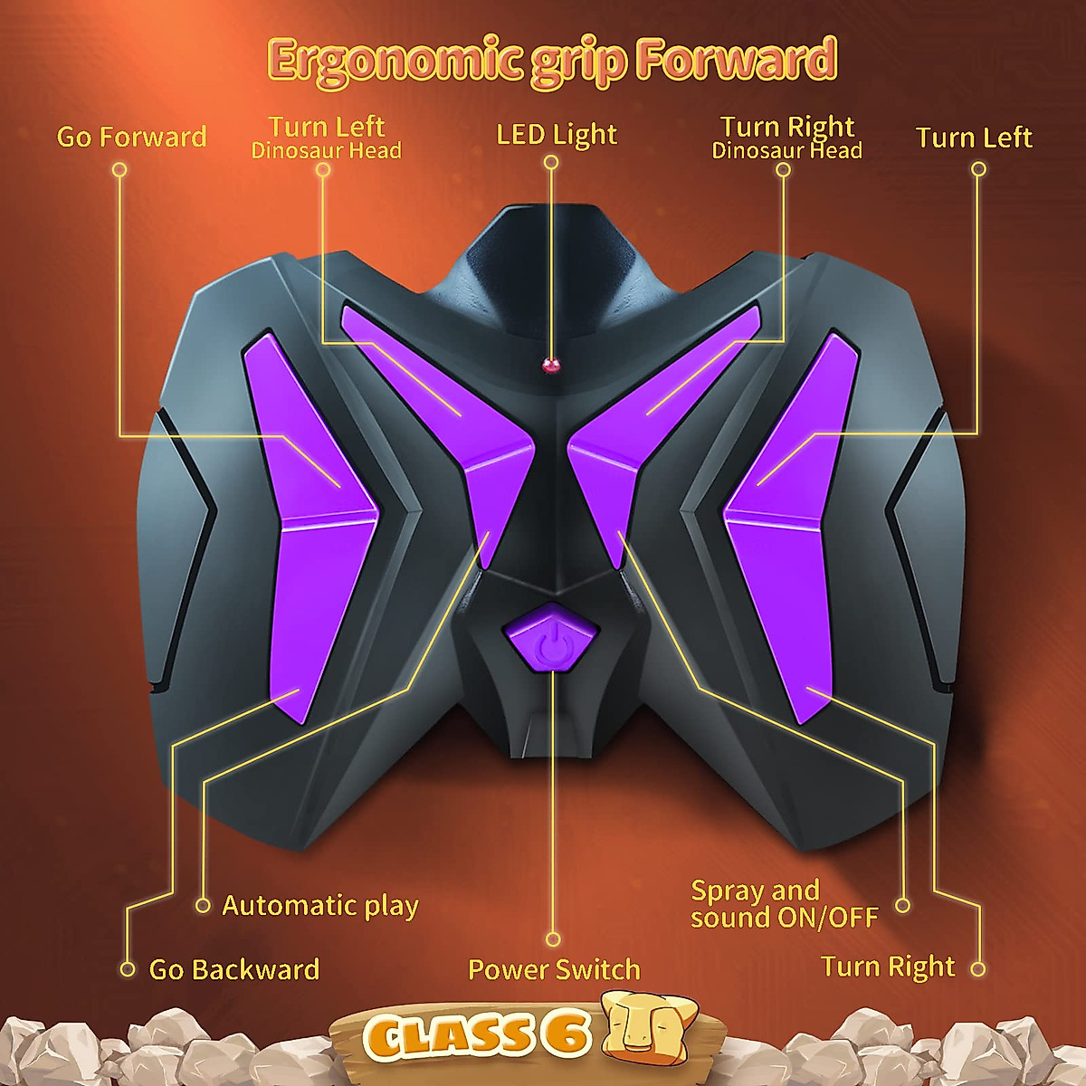 MAGICDINOSAUR Big Remote Dinosaur Toys for Boys 3-5, Electric Realistic RC T-rex with Spray, Lights and Sounds, Rechargeable Dino Robot with Fire Breathing, Gift for Boys and Girls 4-7 8-12 Years