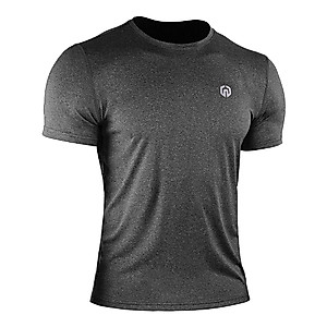 NELEUS Men's 3 Pack Dry Fit Athletic Running Shirts,506 Black/Blue/Red,M