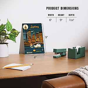 Lantern Press 6x9 Inch Metal Sign, Sydney, Australia, Retro Skyline