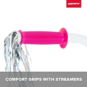 Huffy Illuminate 20” Girl’s Bike, Sky Blue Frame with Butterfly Graphics, Kickstand Included, Streamers and Chain Guard, White Tires and Pink Rims