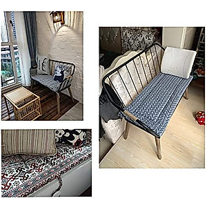 FAJIAYI Indoor/Outdoor Bench Cushion Cotton Garden Furniture Cushion,Fresco Bench Mat Long Swing Chair Cushion,Non-Slip Quilted Bench Seat Cushion Picnic,Swing,Wicker,Garden Bench,Dining Room,40 * 1