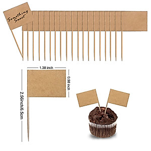 Cheese Knives Set with Wooden Handle, Mini Steel Stainless Cheese knife set for Charcuterie and Cheese spread Mini Serving Tongs Spoons Forks Toothpick Flags (Option 1)