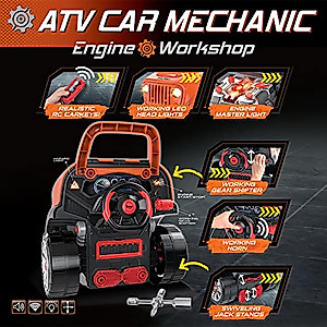 The Bubble Factory ATV Car Mechanic Engine Workshop Remote Control Car with Lights and Realistic Sound Effects - 3 Years+