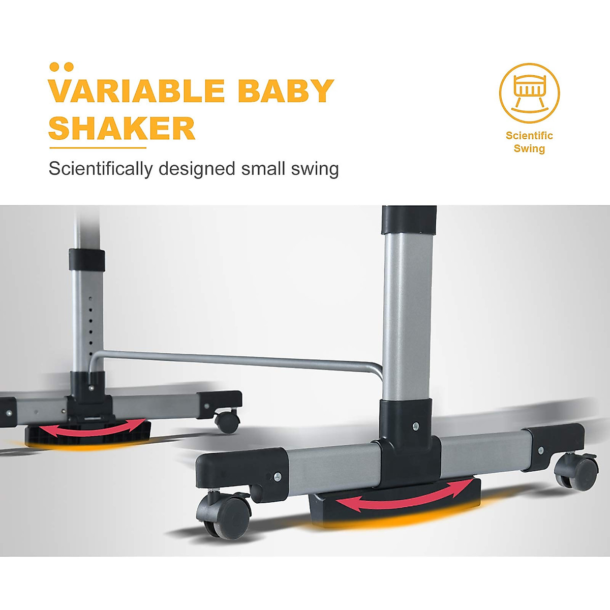 Uenjoy Baby Bassinet, Bedside Sleeper,Foldable Baby Bed to Bed, Adjustable Portable Bed for Infant/Baby/Newborn,with Mosquito Nets, Large Storage Bag, Comfortable Mattresses, Lockable Wheels,Gray