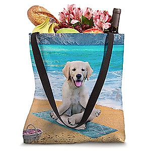 Golden Retriever Dog Dogs, Yoga Beach, Funny Cute Tote Bag