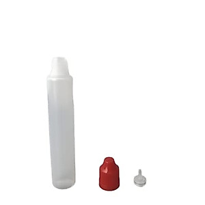 JOYWEE (15 Pack, Multi Color Caps) 30ml PE Pen Plastic Bottle with Childproof Cap for Vape Liquid, Light Oil, Paint, Eye Drops