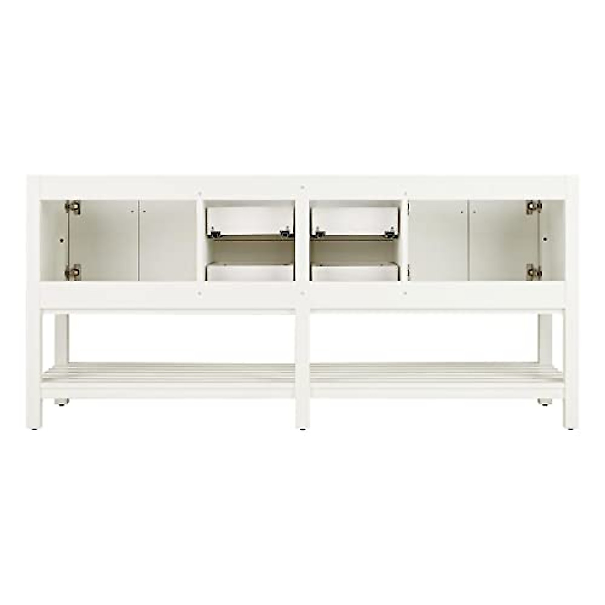 Signature Hardware 952444-RUMB-8 Olsen 72" Free Standing Double Vanity Set with Cabinet, Granite, Marble or Quartz Vanity Top, and Rectangular Undermount Sinks - 8" Faucet Holes