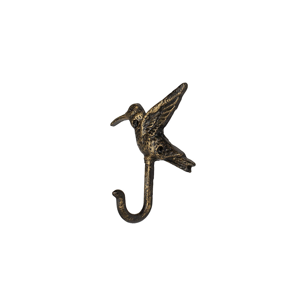 FantasHome Wall Mounted Cast Iron Home Decor Single Hook with Unique Design (Hummingbird)
