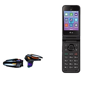 BoxWave Gaming Gear Compatible with LG Classic Flip - Touchscreen QuickTrigger Auto, Trigger Buttons Autofire Gaming Mobile FPS - Jet Black