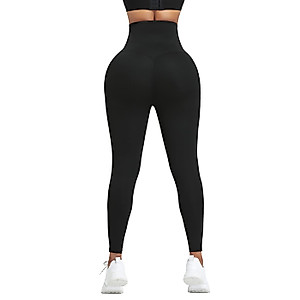 huiming Sauna Sweat Pants Shorts Slimming Compression Workout Thermo Waist Trainer for Women Leggings Body Shaper Weight Loss (L/XL) Black