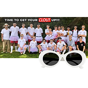 Clout Goggles Glasses Oval Retro Kurt Cobain Sunglasses Meme Jackie O Style Round Vintage Y2K Mod smp