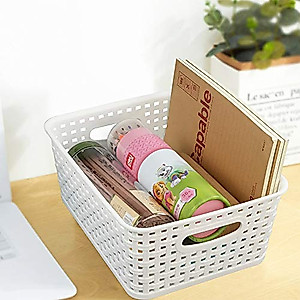 Vababa Plastic Storage Baskets/Storage Bins, Pack for 6