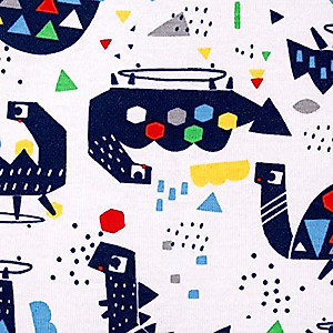 Lamaze Boys' Super Combed Natural Cotton Footed Stretchie One Piece Sleepwear, Baby and Toddler, Zipper, 1 Pack, Blue Animals, 18 Months