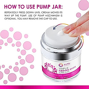 ActivScience Neck Firming Cream - Natural Anti-Aging Facial Moisturizer with Retinol Collagen & Hyaluronic Acid - Double Chin Reducer - Day & Night Anti-Wrinkle Cream - Firming, Hydrating Face Cream - 1.7Oz