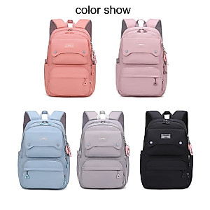 JiaYou Teen Girls Casual Backpack High Middle School Daypack Women Daily Travel Laptop Bag (1# Black, 26 Liters)