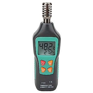 Digital Thermo Hygrometer Portable Thermometer Hygrometer Mini Temperature Humidity Meter with Dew Point and Wet Bulb Backlight LCD Display Data Hold 0-99% RH -20℃-60℃