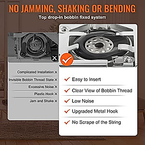 VEVOR Mini Sewing Machine for Beginners and Kids, Sewing Machines with Reverse Sewing and 38 Built-in Stitches, Dual Speed Portable Sewing Machine with Extension Table, Sewing Kit for Household Travel