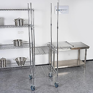 Restaurantware - SHELVING POSTS ONLY: RW Base 74 Inch Mobile Shelving Posts, 4 NSF Certified Chrome Shelving Poles - Shelves And Casters Sold Separately, Does Not Corrode, Steel Wire Shelving Poles