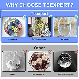 Teexpert Epoxy Resin 2 Gallon Kit, Crystal Clear Resin Epoxy Food Safe with Pump, Casting Resin Bubble Free Anti Yellowing, Art Resin Epoxy Resin for Jewelry Making, Table Top, Wood & Art Crafts