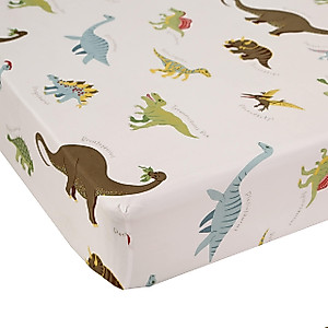 MAG Dinosaur Themed Full Size Bed Sheet Set, 3Pcs, Soft Microfiber, Colorful Dinosaurs, for Kids, Teens and Dinosaur Lovers, Includes Fitted Sheet (75”*54”*15”) and 2 Standard Pillowcases (20”*30”)