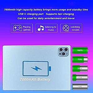 Haofy HD Tablet, 5G WiFi 8-core CPU Call Tablet Support Fast Charging 10 Inch 8GB RAM 256GB ROM 8MP Front 16MP Rear for Android 12 for Learning (US Plug)