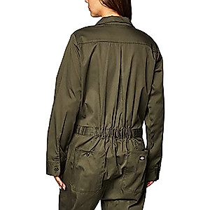 Dickies Women's Long Sleeve Cotton Twill Coverall, Moss, Medium
