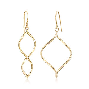 Ross-Simons 14kt Yellow Gold Open Spiral Drop Earrings