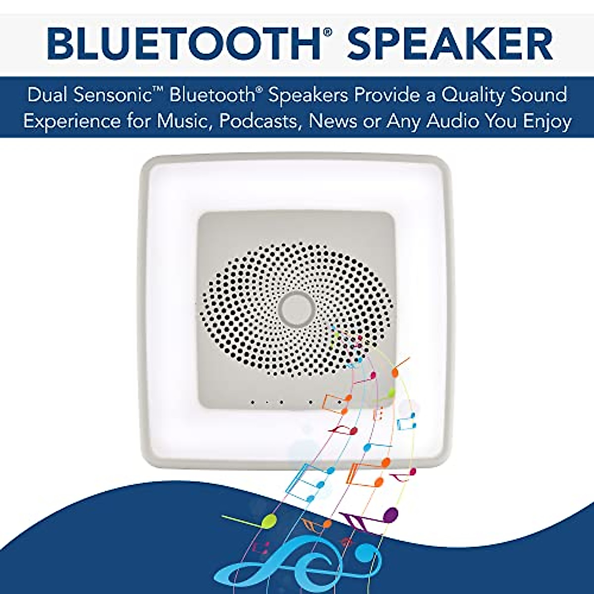 Broan-NuTone VC110CCT Sensonic Alexa Voice Controlled Smart Exhaust Fan with Dimmable LED Light and Bluetooth Speakers, 110 CFM