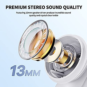 JOYWISE Bluetooth Headphones V5.3 Wireless Earbuds 42Hrs Battery Life IPX6 Waterproof Earphones with Microphone Stereo Headset for Workout Cell Phone Gaming Computer Laptop Sport