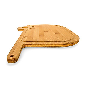 Camco Life is Better at The Campsite Retro RV Shaped Bamboo Wood Cutting Board for Food Prep-Doesn't Dull Knives, Resists Moisture (53089)