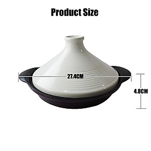 Xgxoz Tagine Pot for Cooking, Cooking Pot Casserole Pan with Enameled Cast Iron Base And Ceramic Cone-Shaped Lid, High-Quality Cookware, Non Stick Chemical Free