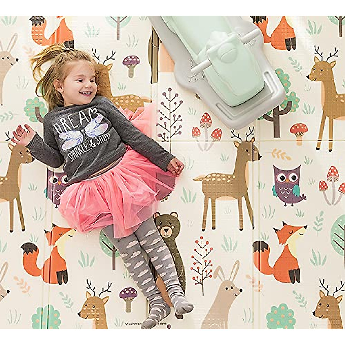 Baby Play Mat Palymat Foldable 78" X 59" X 0.4" LXIAOY Extra Large Crawling Pad Non-Toxic Foldable Waterproof Portable for Outdoor and Travel for Infants, Babies, Toddlers,(59x78x0.4inch)