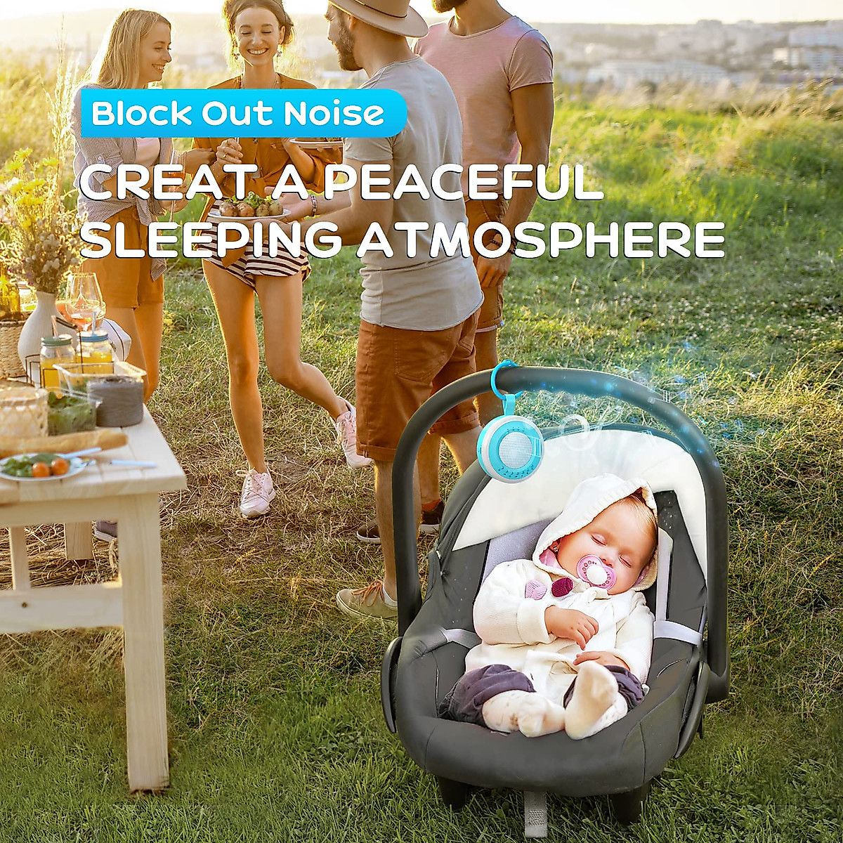 Portable White Noise Machine for Baby , Sleep Sound Machine for Travel,16 Soothing Sounds