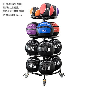 Valor Fitness BG-55 Rolling Medicine Ball Rack for Medicine Balls, Wall Balls and Other Exercise Balls
