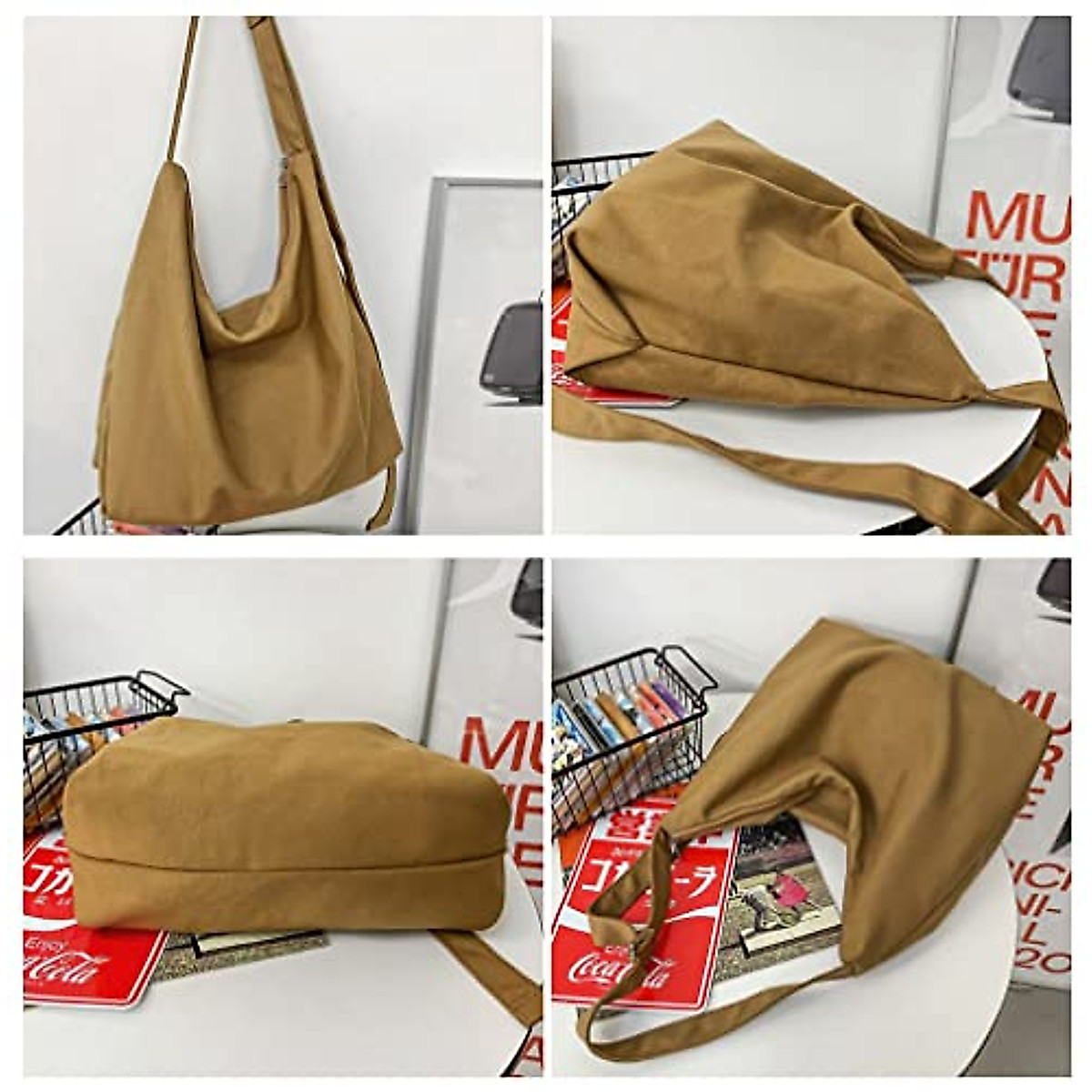 FRVXO Women's Fashion Crossbody Bag Large Size Shoulder Bag Casual Shopping Bag Canvas Messenger Bag Travel Pouch (Green)