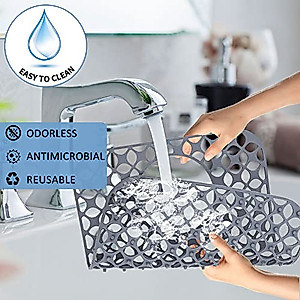 NCUUBR Silicone Sink Mats for Bottom of Kitchen Sink, 2 PCS Sink Mat and Protectors for Stainless Steel Sink, 13.58 ''x 11.6 '' Rear Drain Non-slip Sink Protectors