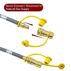 MCAMPAS 10FT 3/8"Natural Gas Hose Replacement of 5249 Propane to Natural Gas Conversion Kit for Blackstone 28"&36"Griddles Grill,Compatible with Rangetop Combo,Tailgater & Single Burner Rec Stove