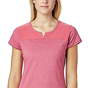 Columbia Women's Place to Place Ii Short Sleeve Tee, Rouge Pink Heather, Medium