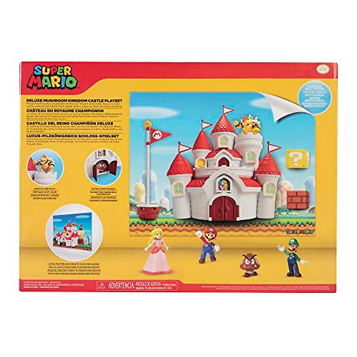 Super Mario Mushroom Kingdom Castle Playset with Exclusive 2.5” Bowser Figure