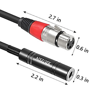 XIUZEN XLR Female to 1/4 Inch Cable, Balanced 3 Pin Female XLR to Female Quarter inch(6.35mm) TRS Stereo Jack Audio Adapter Connector Interconnect Cable -1.5 feet