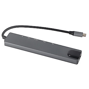 USB C Hub, 8 in 1 Laptop Docking Station, Aluminum USB C Multiport Adapter with , USB3.0, RJ45, USB C Female Port, USB C Male Port, TF Card Reader