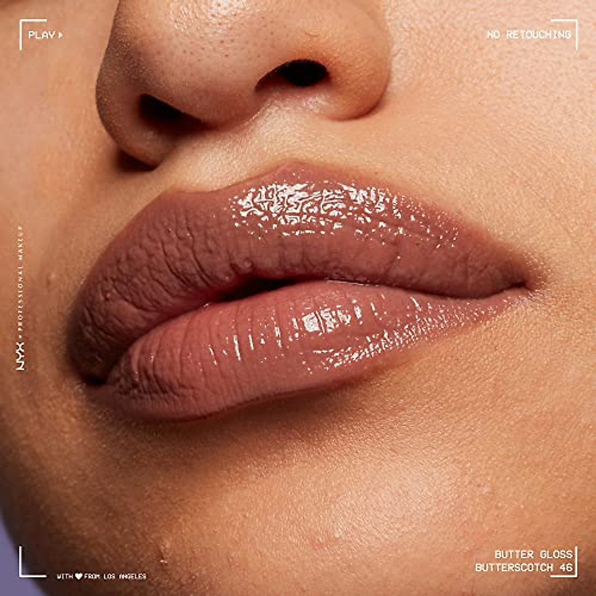 NYX PROFESSIONAL MAKEUP Butter Gloss Brown Sugar, Non-Sticky Lip Gloss - Butterscotch (Neutral Light Brown)