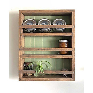 Mansfield Cabinet No. 104 - Solid Wood Spice Rack Cabinet Carbon Grey/Tuscan Red