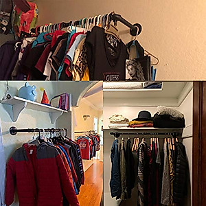 Eledom Industrial Pipe Clothing Rack 36 Inch, Wall Mounted Clothes Rack, Hanging Clothes Rods for Closet and Laundry Room, Multi-Purpose Heavy Duty Garment Bar (1 Pack)