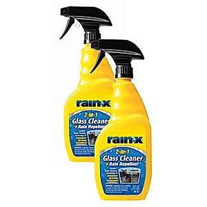 Rain-X 5071268-2 Glass Cleaner + Rain Repellent, 23 fl oz., Pack of 2