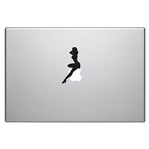 Sexy Pin Up Girl Silhouette Vinyl Decal Sticker Compatible With Apple Logo on iPad MacBook Pro Air Decal 13" 15" 17" Keyboard Keypad Mouse pad Track pad Laptop Babe Sticker